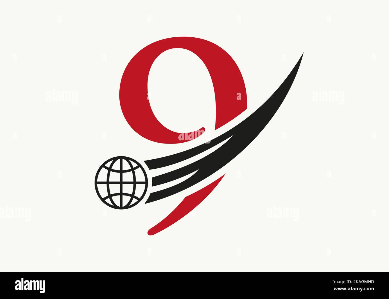 Letter 9 World Logo Concept With Moving Global Icon Vector Template ...