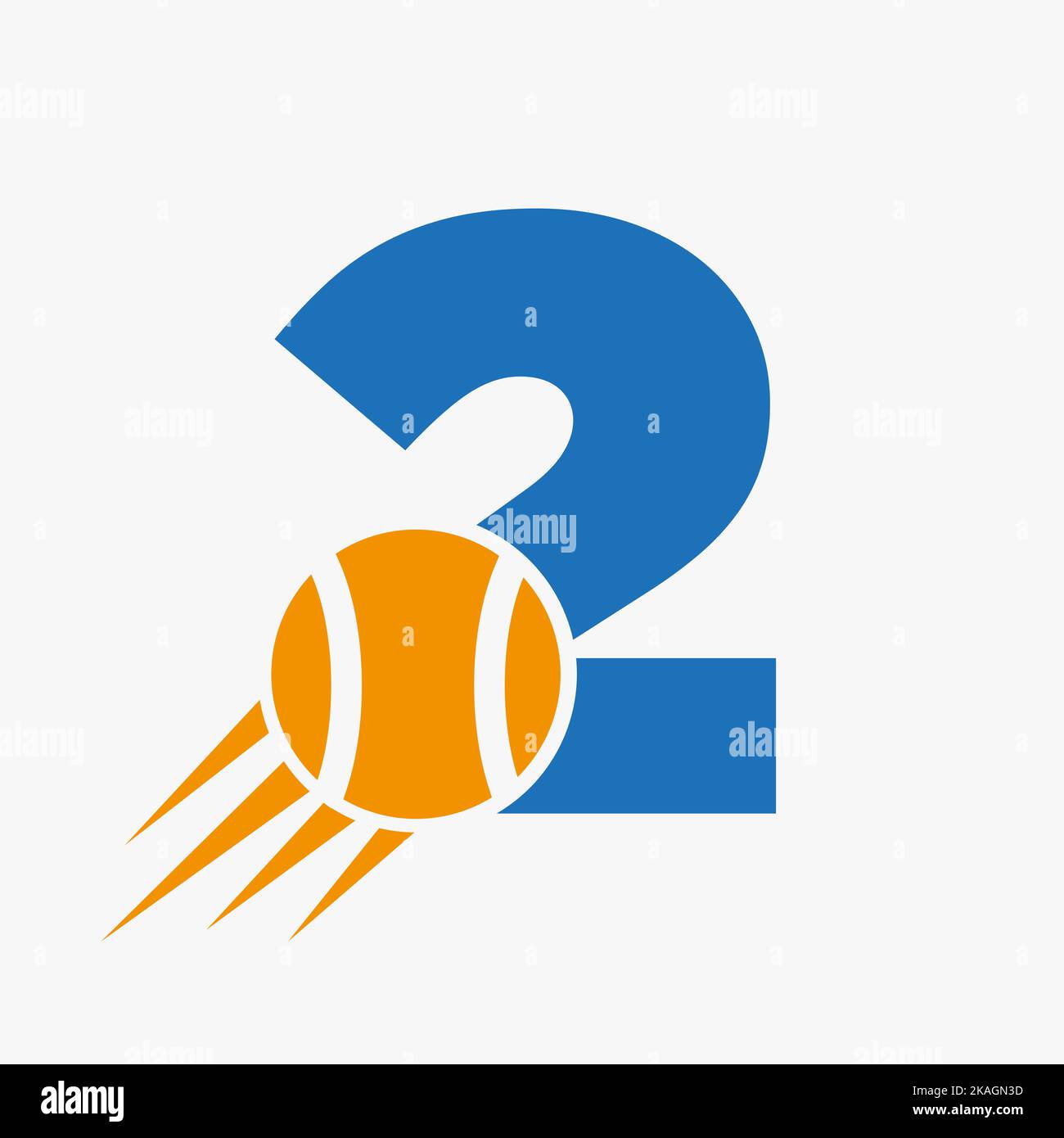 Letter 2 Tennis Logo Concept With Moving Tennis Ball Icon. Tennis ...