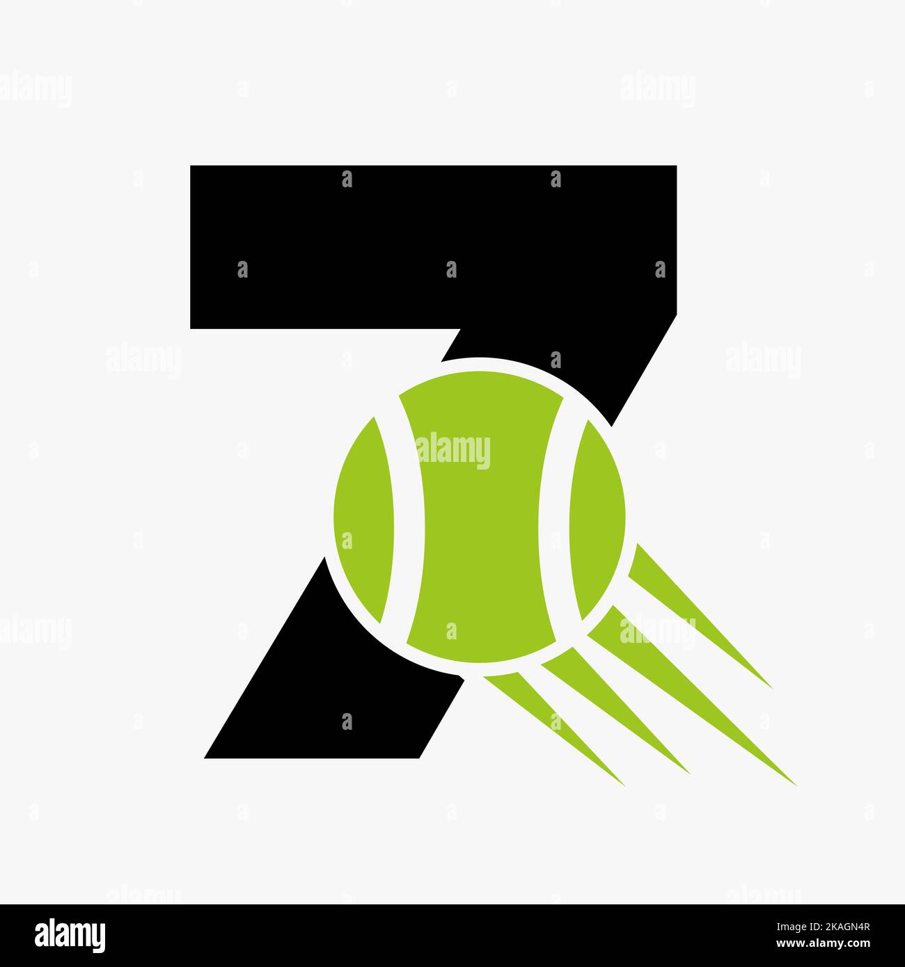 Letter 7 Tennis Logo Concept With Moving Tennis Ball Icon. Tennis ...