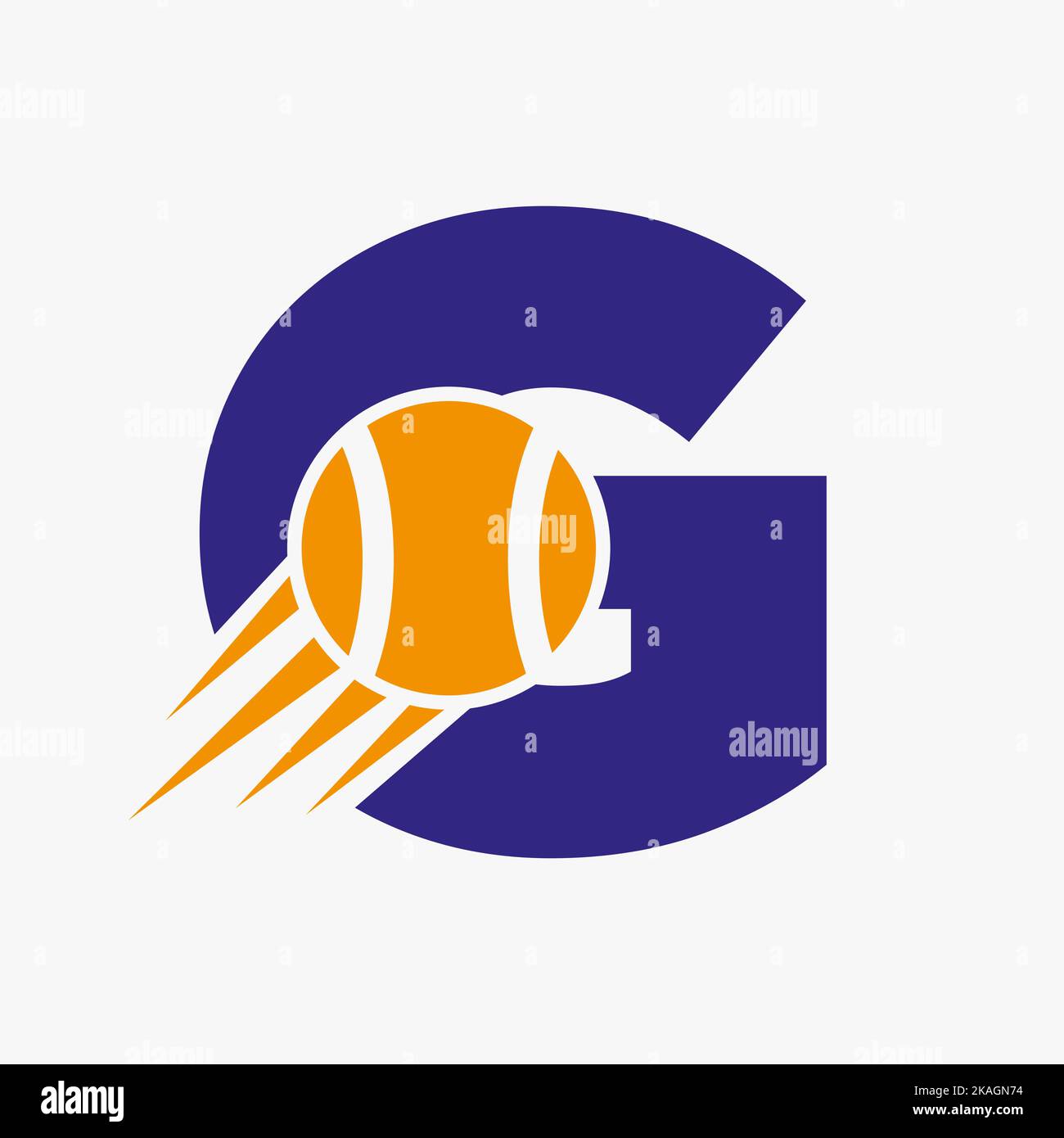 Letter G Tennis Logo Concept With Moving Tennis Ball Icon. Tennis ...