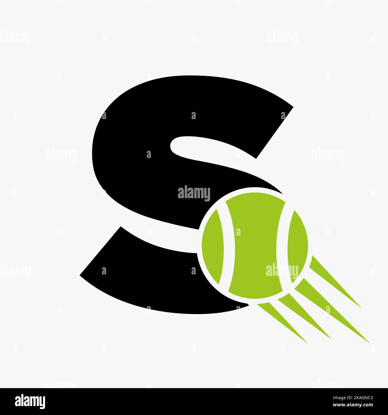 Letter S Tennis Logo Concept With Moving Tennis Ball Icon. Tennis ...