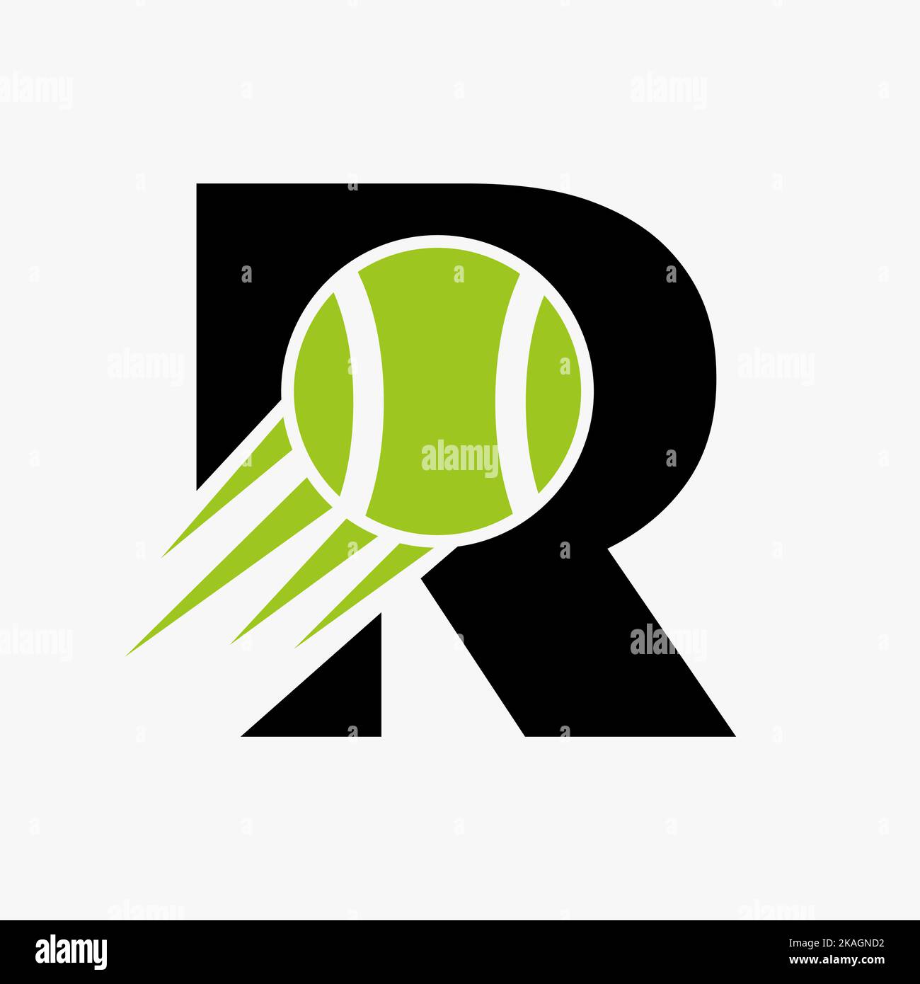 Letter R Tennis Logo Concept With Moving Tennis Ball Icon. Tennis ...