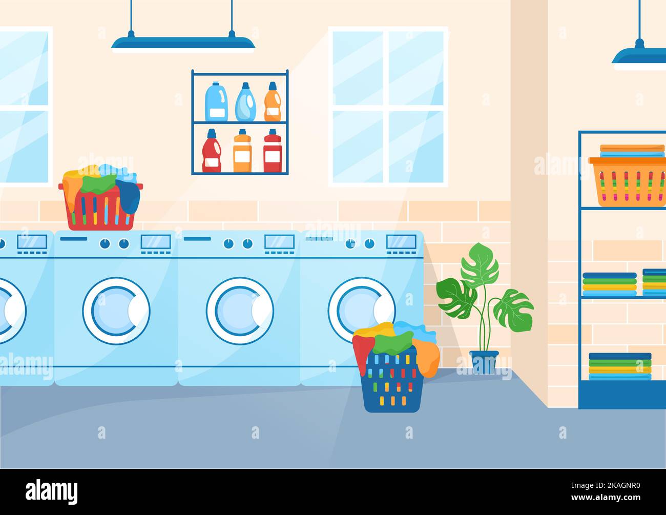 Dry Cleaning Store Service with Washing Machines, Dryers and Laundry ...