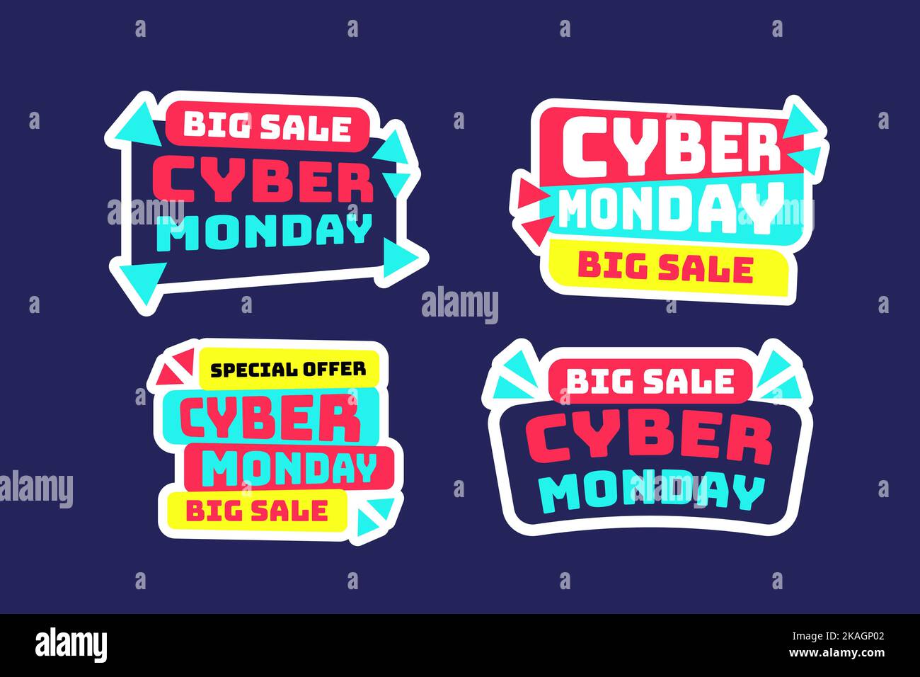 Bright christmas sticker set Stock Vector Images - Alamy