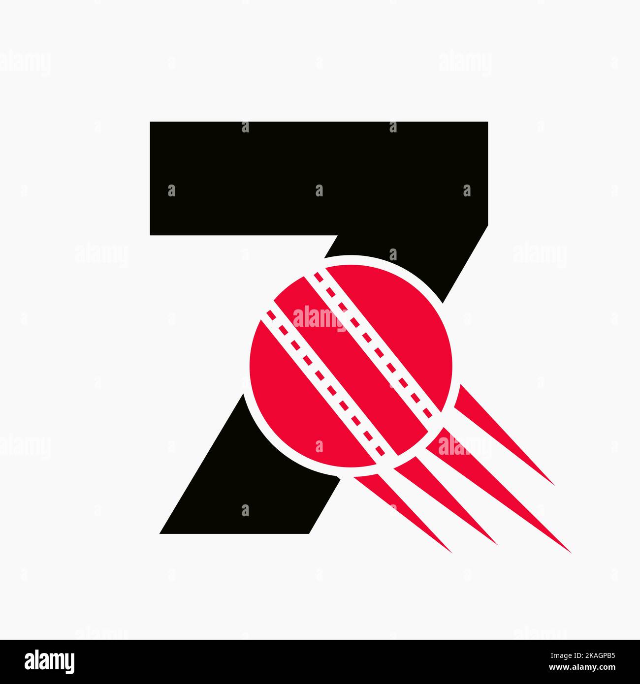 Letter 7 Cricket Logo Concept With Moving Cricket Ball Icon. Cricket ...