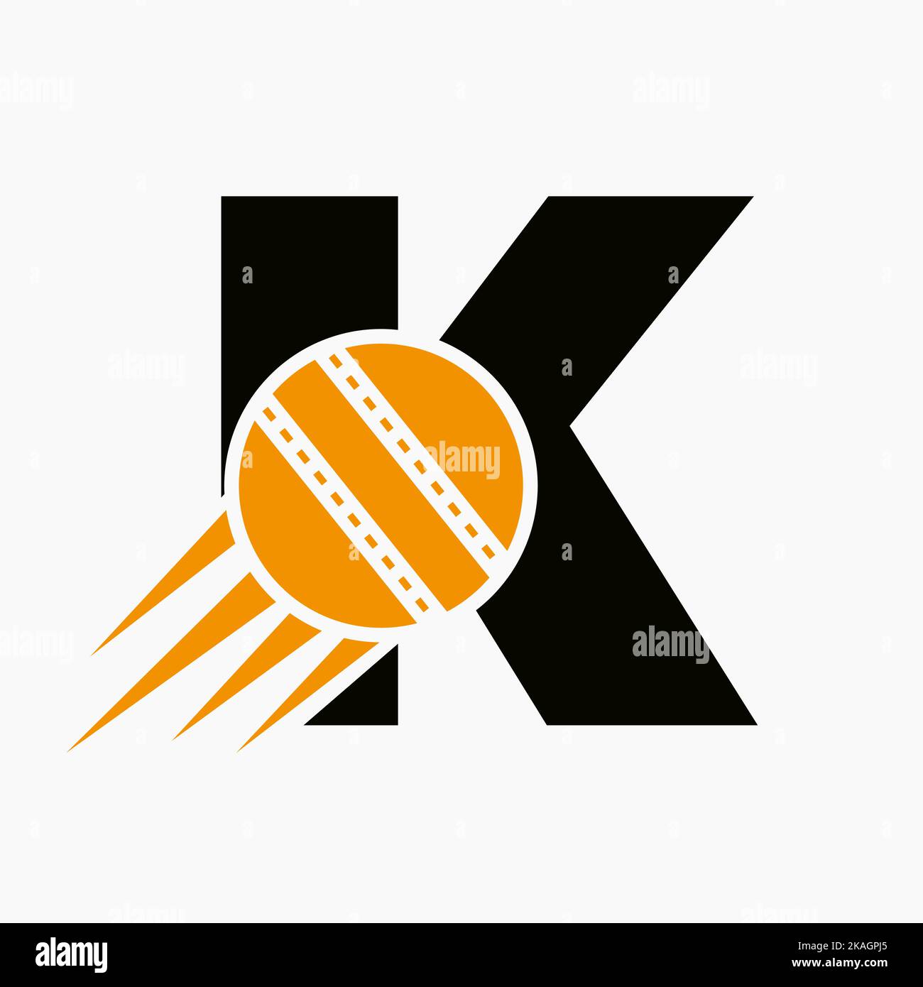 Letter K Cricket Logo Concept With Moving Cricket Ball Icon. Cricket ...