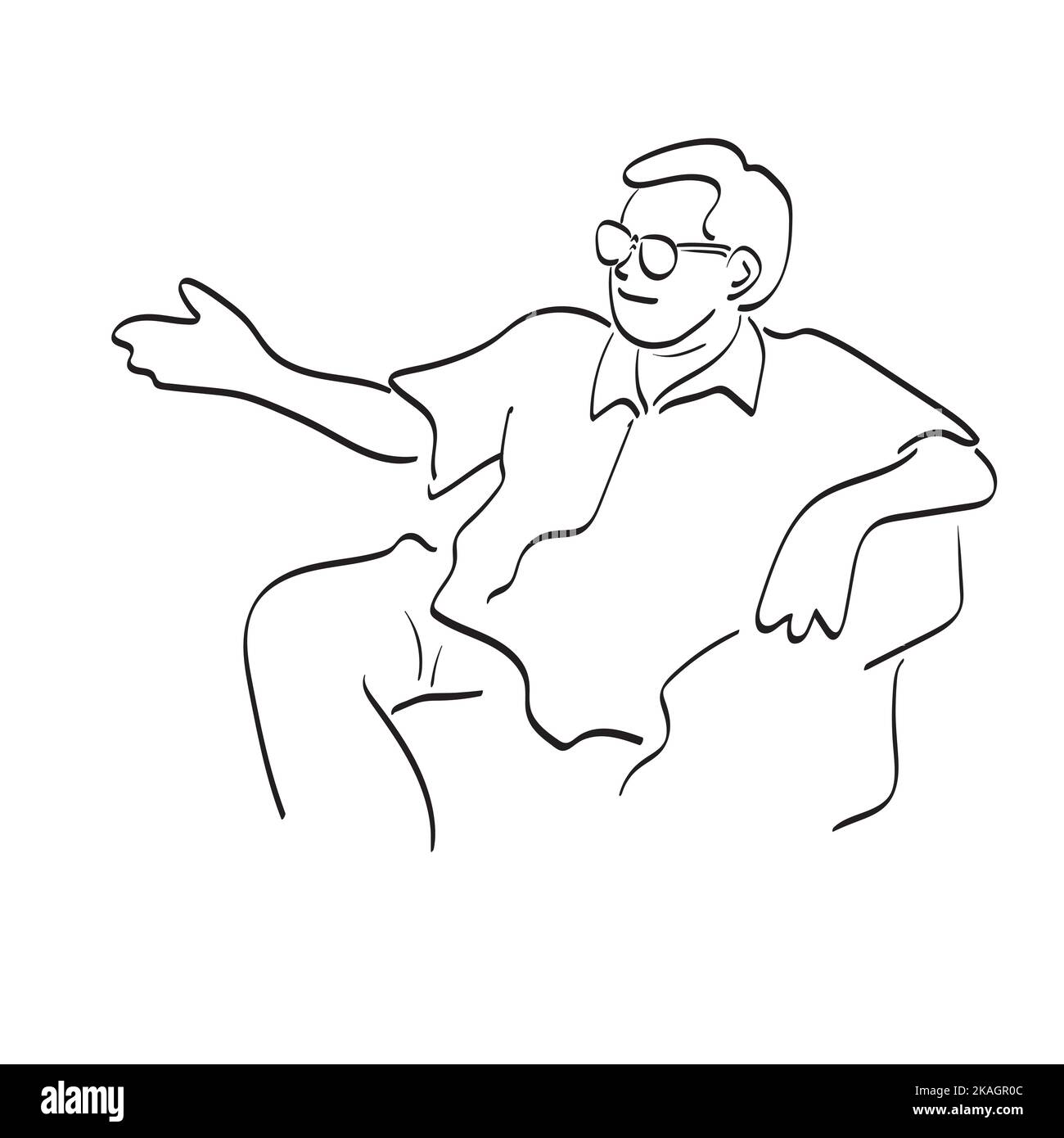 Line art drawing person presenting hi-res stock photography and images ...