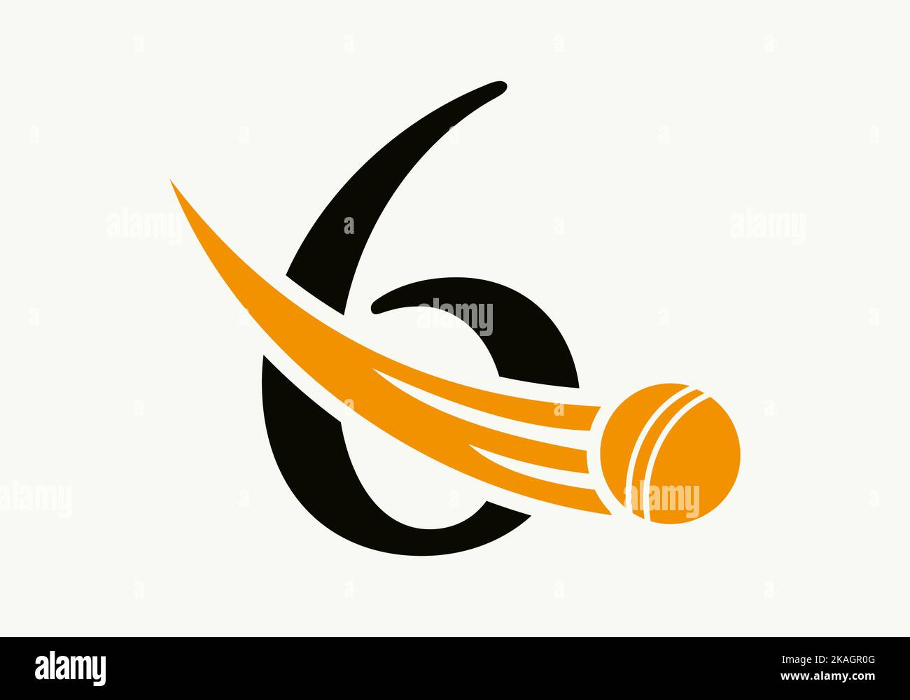 Letter 6 Cricket Logo Concept With Ball Icon For Cricket Club Symbol ...