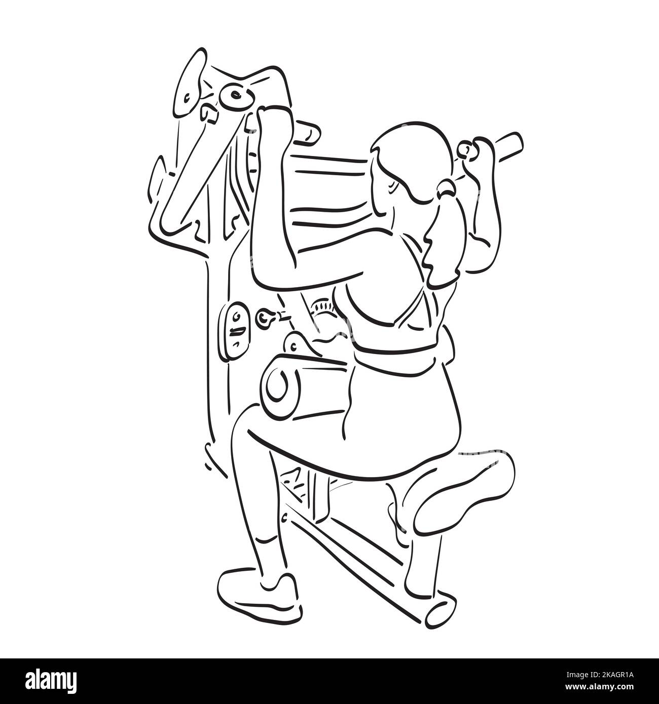 Young beauty trainer in gym Stock Vector Images - Alamy