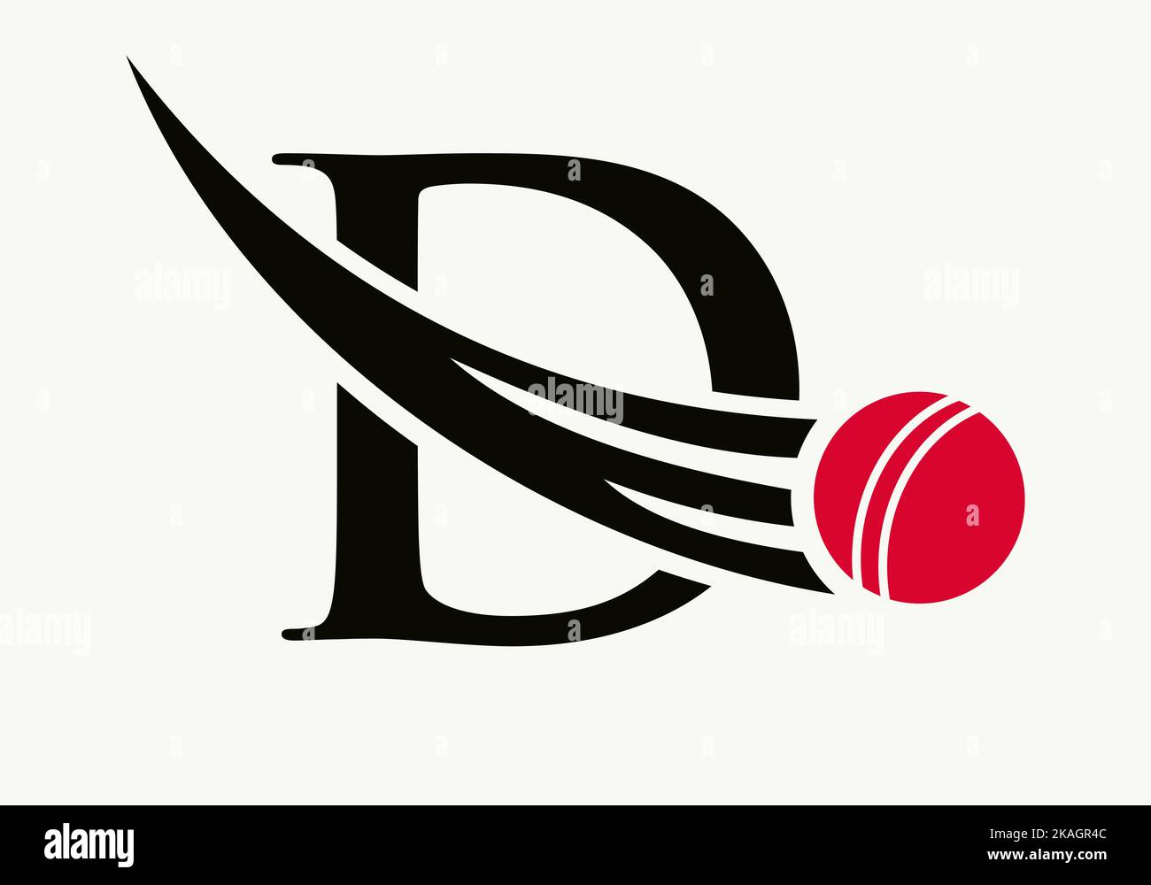 Letter D Cricket Logo Concept With Ball Icon For Cricket Club Symbol ...