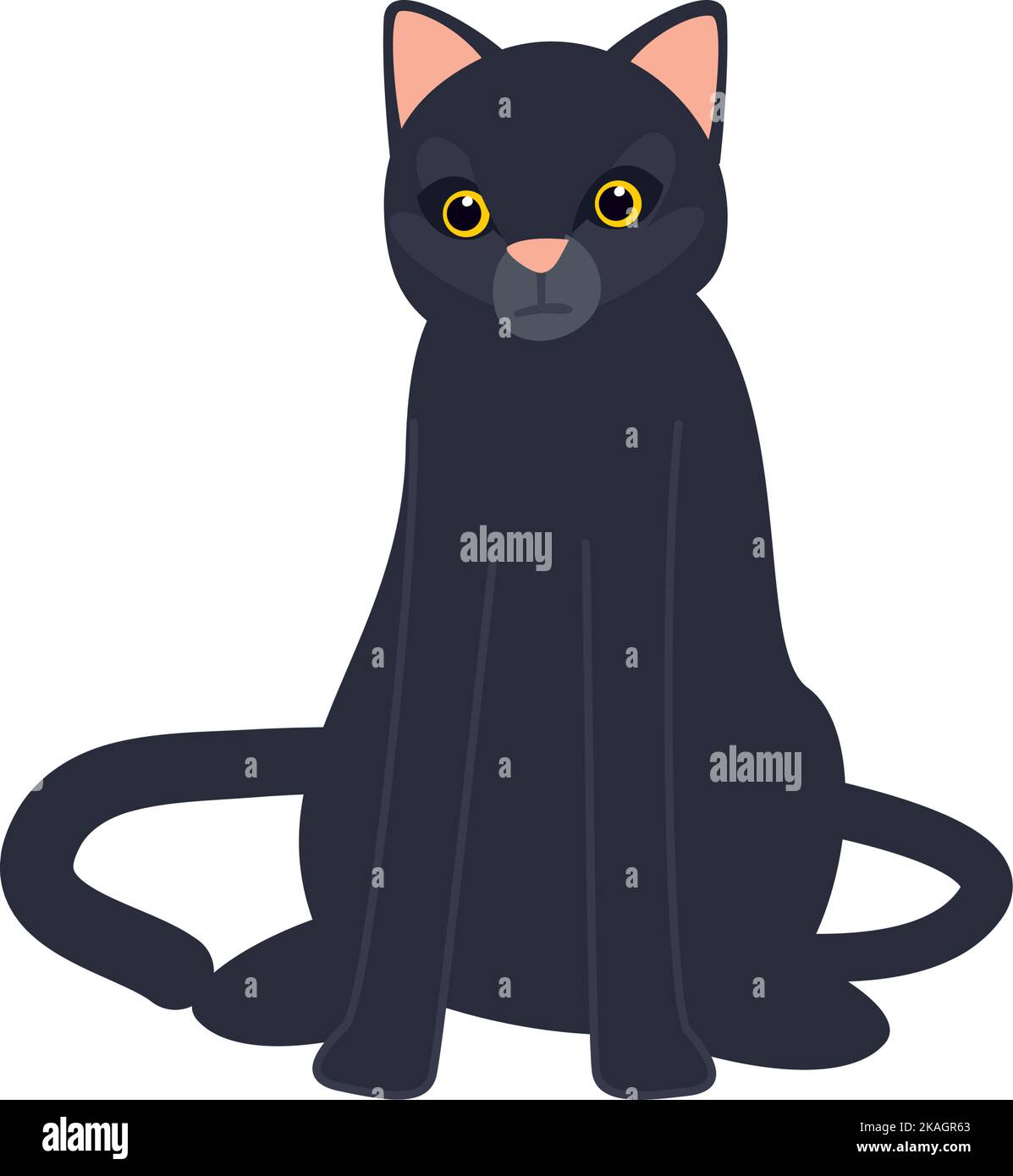 flat black cat Stock Vector Image & Art - Alamy