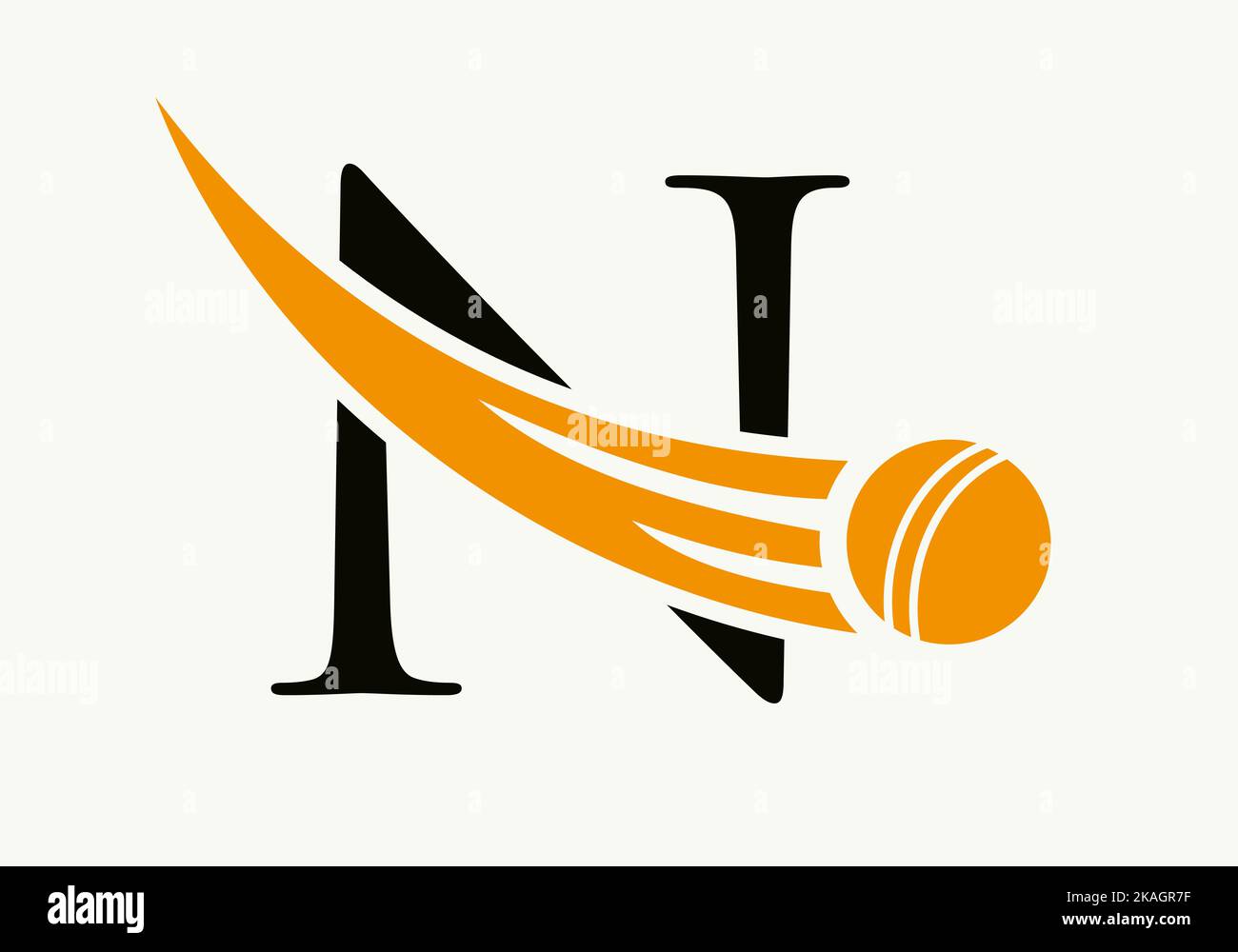 Letter N Cricket Logo Concept With Ball Icon For Cricket Club Symbol ...