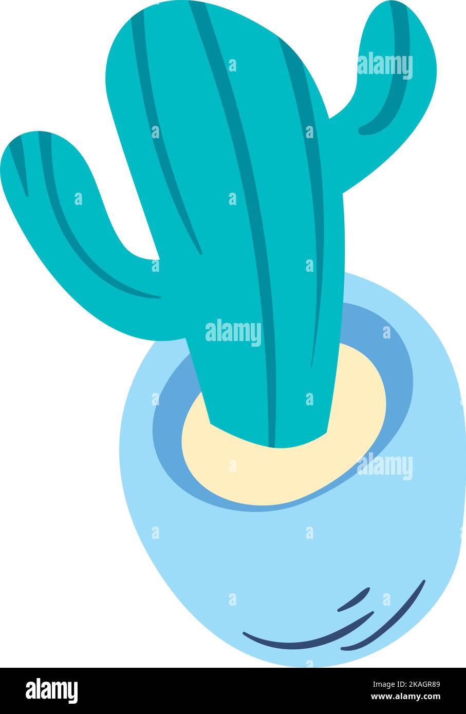flat blue cactus Stock Vector Image & Art - Alamy