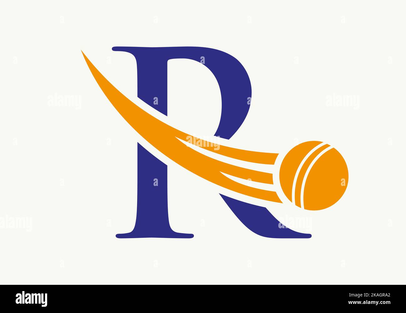 Letter R Cricket Logo Concept With Ball Icon For Cricket Club Symbol ...