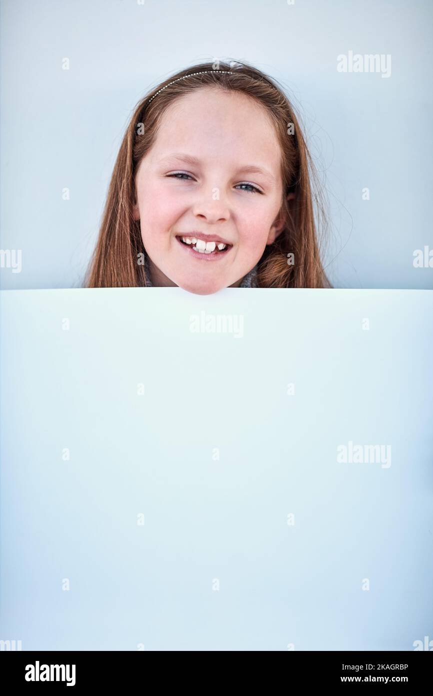 I just wanted to tell you something important. Portrait of a little ...