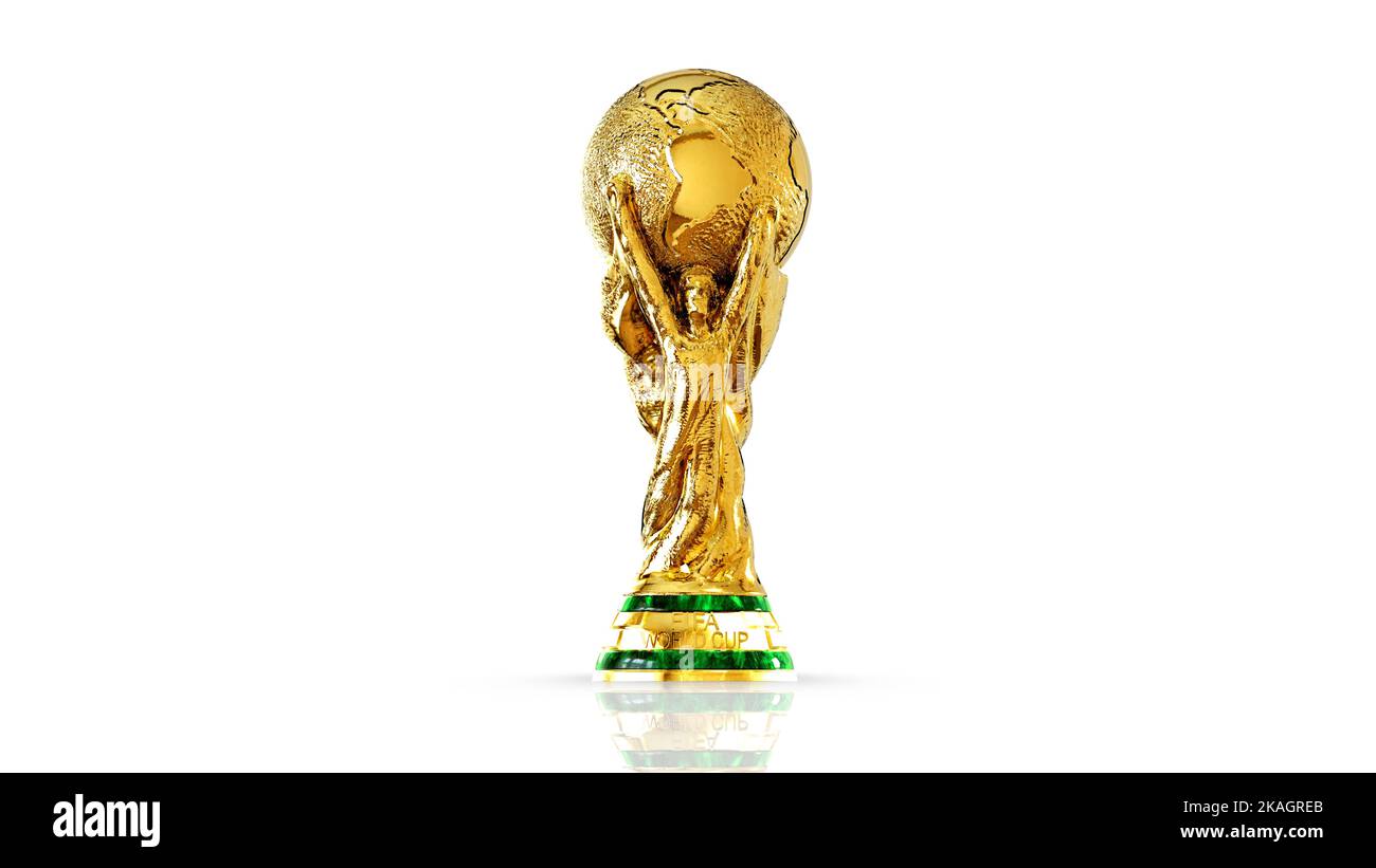 Fifa world cup Trophy golden. isolated background 3d rendering ...