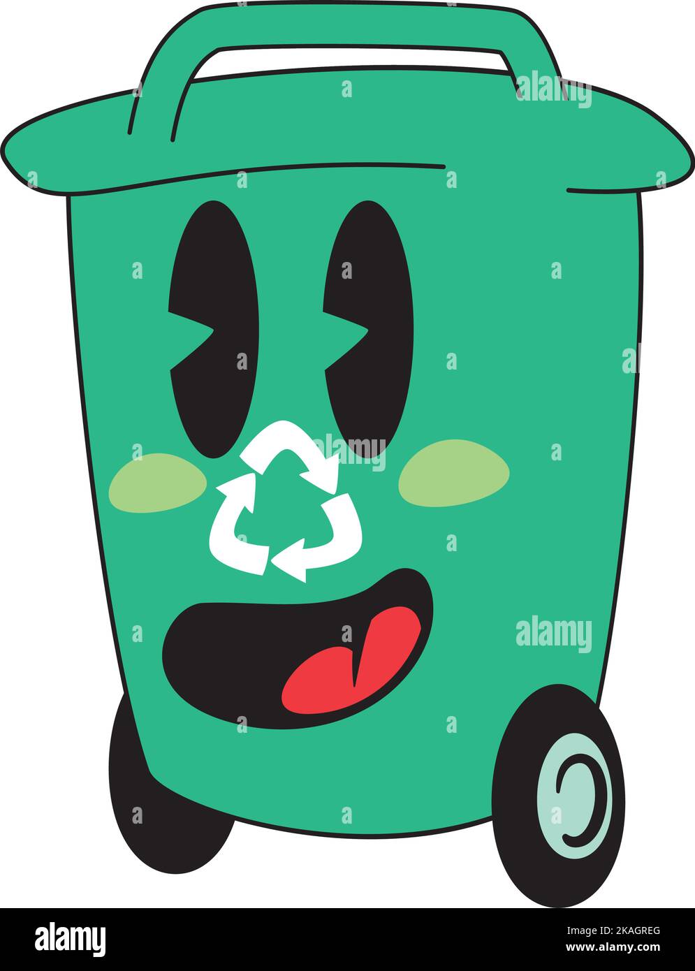 flat happy trash bin Stock Vector Image & Art - Alamy