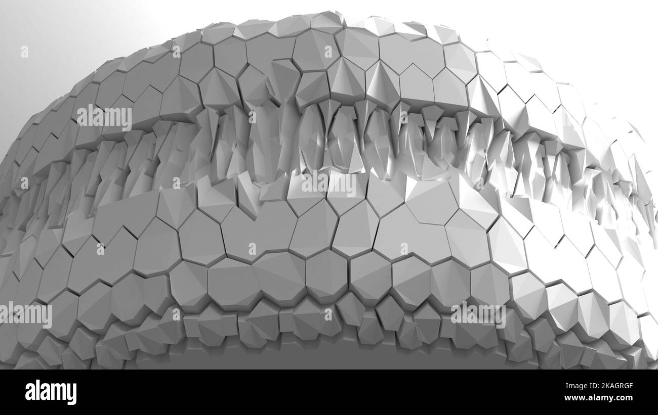 3D grayscale rendering of abstract object with intricate details ...