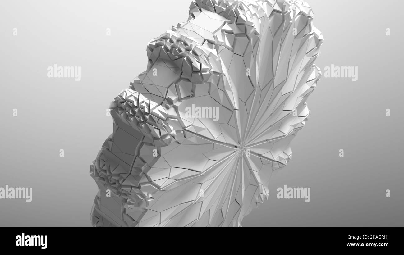 3D grayscale rendering of abstract object with intricate details ...