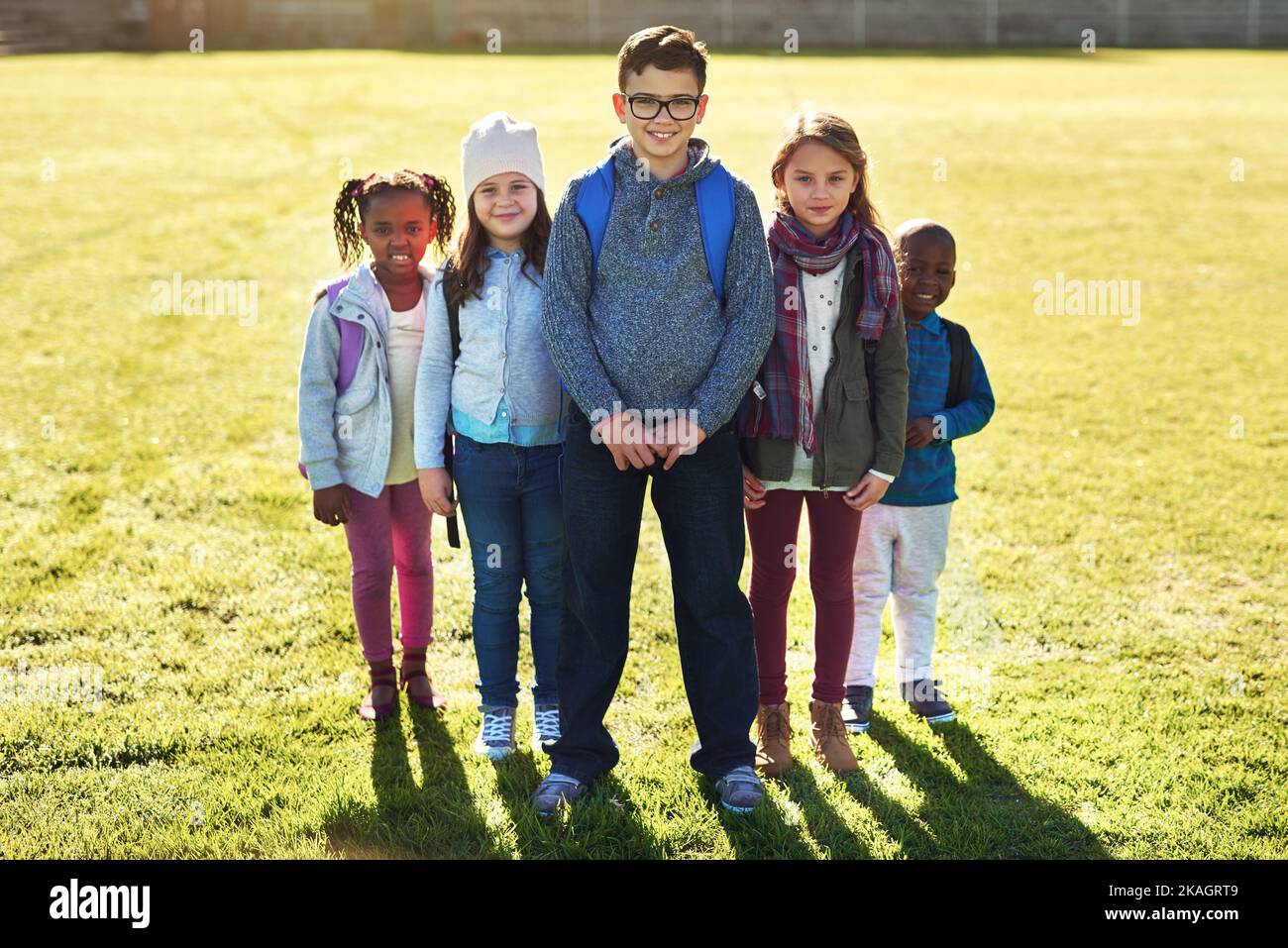 Theyre looking forward to a day full of learning. Portrait of a group ...