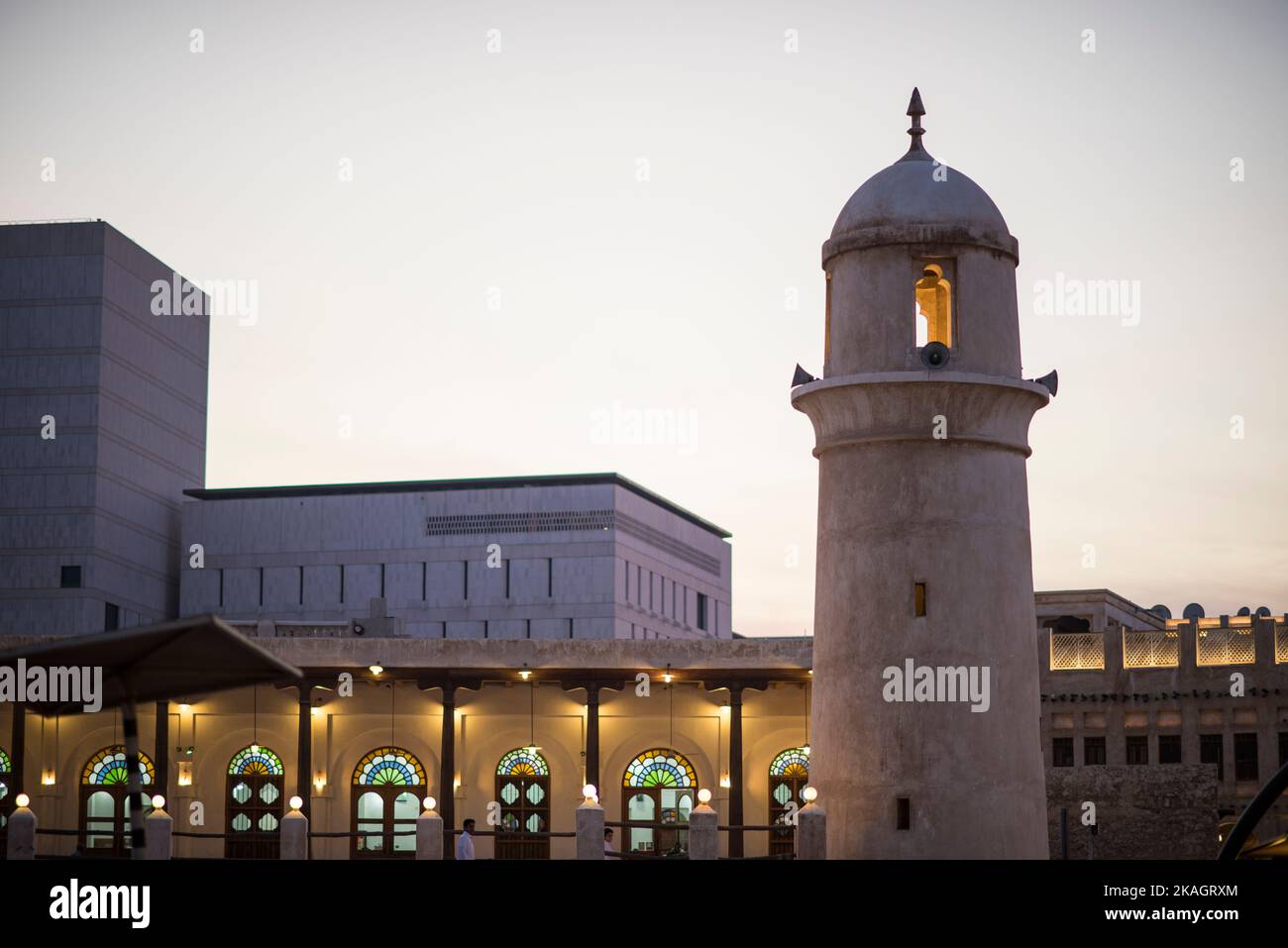 Doha, Qatar, May,6,2019, Traditional Arabian mosque with minarets in ...