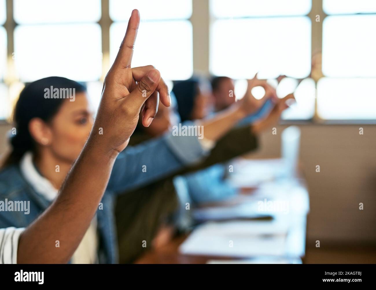 Looks like they all have the answer. a group of university students ...