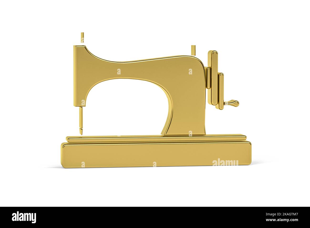 Golden 3d sewing machine icon isolated on white background - 3d render ...
