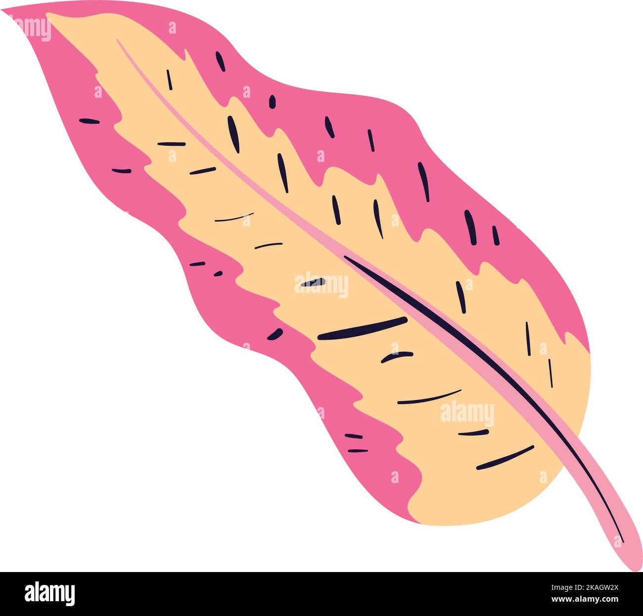 flat tropical pastel leaf illustration Stock Vector Image & Art - Alamy