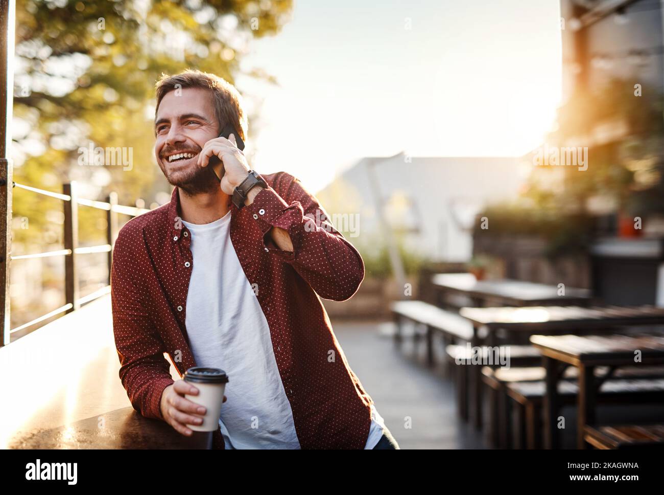 I finally got round to calling you...a handsome young man talking on ...