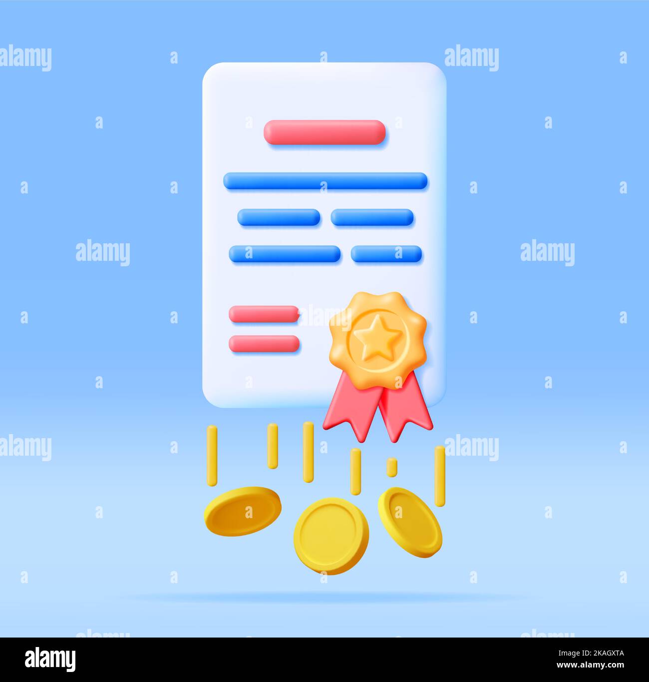 3D Certificate with Stamp and Money Isolated Stock Vector Image & Art ...