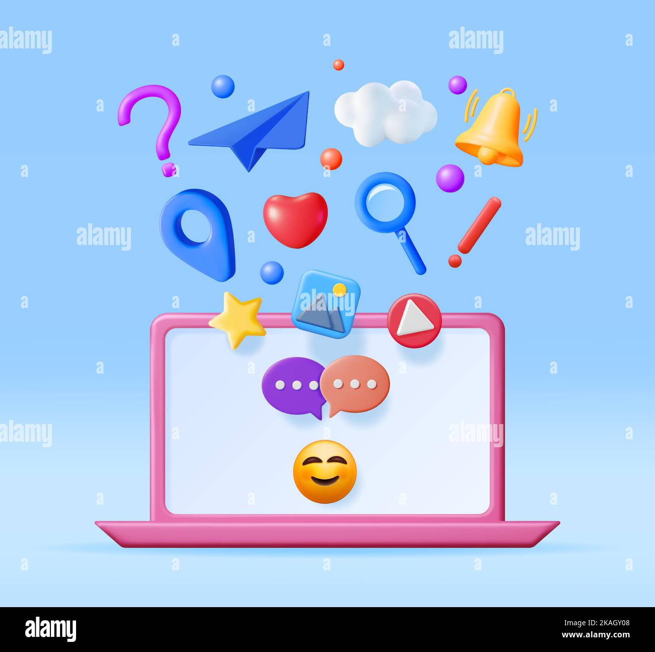 3D Social Media Concept Isolated Stock Vector Image & Art - Alamy