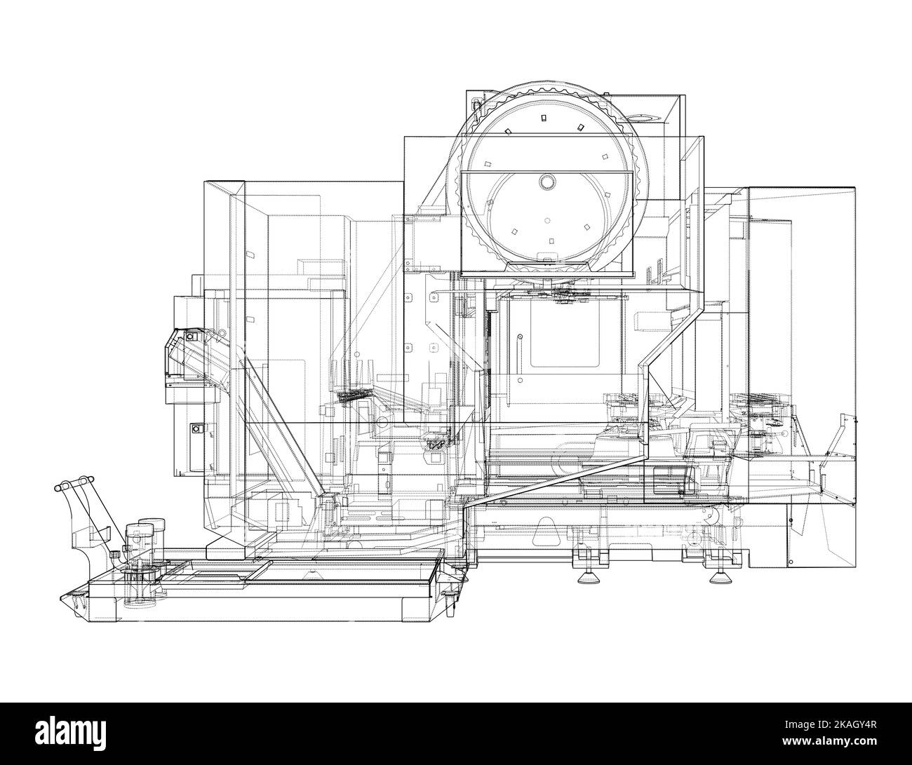 Metalworking CNC milling machine. Vector Stock Vector Image & Art - Alamy
