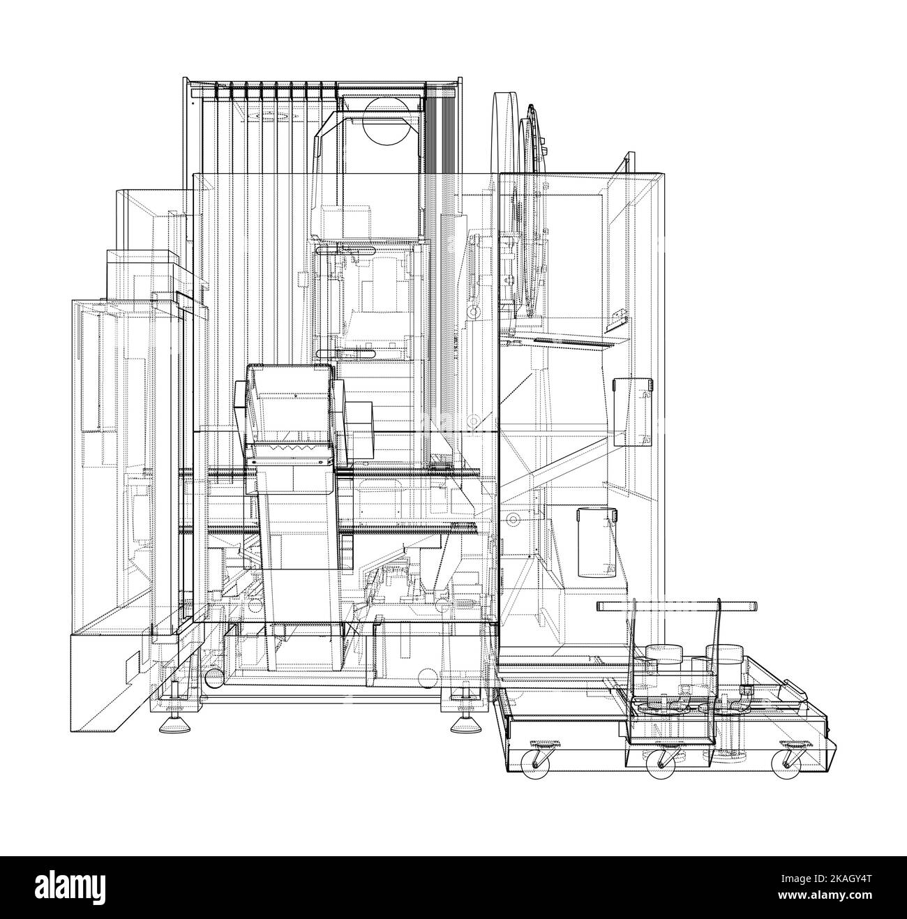 Metalworking CNC milling machine. Vector Stock Vector Image & Art - Alamy