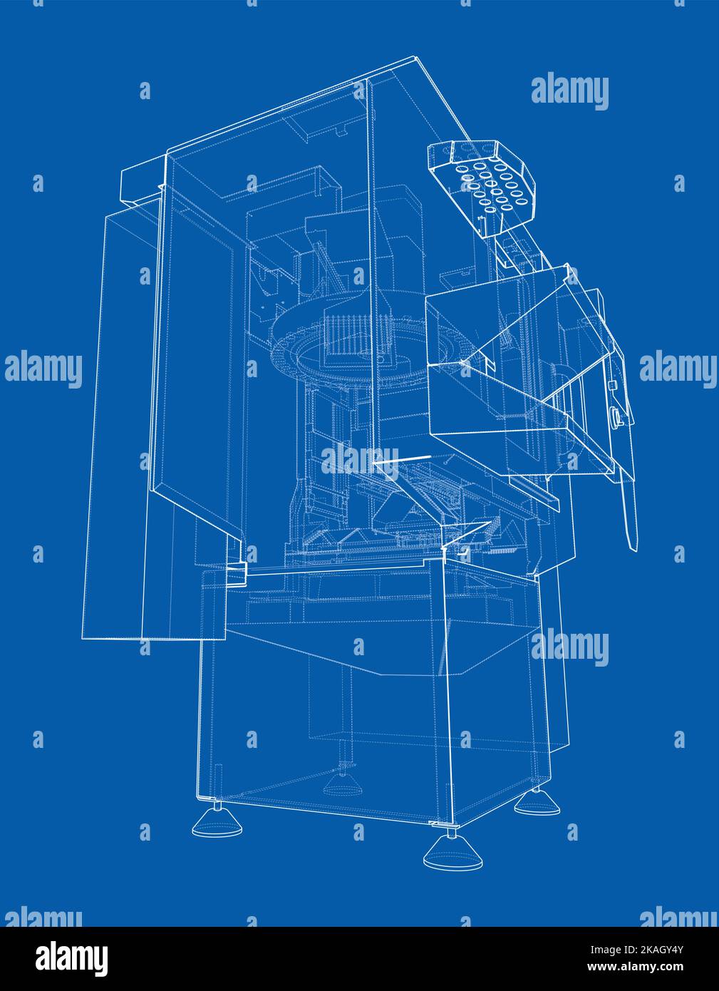 Metalworking CNC milling machine. Vector Stock Vector Image & Art - Alamy