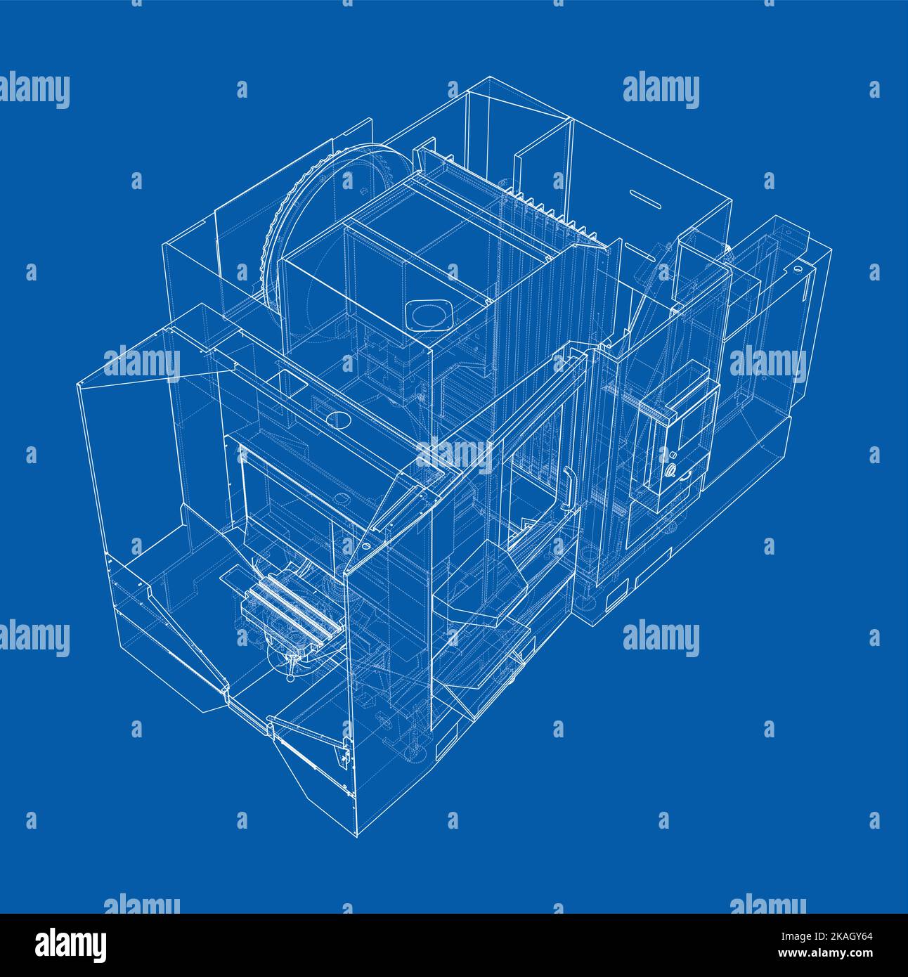 Metalworking CNC milling machine. Vector Stock Vector Image & Art - Alamy