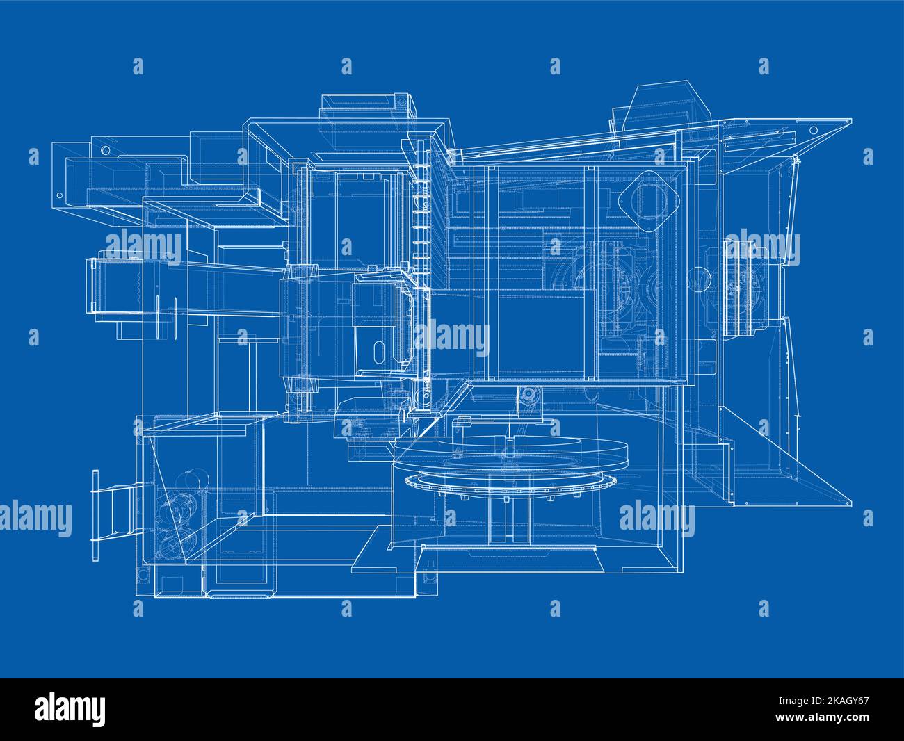 Metalworking CNC milling machine. Vector Stock Vector Image & Art - Alamy