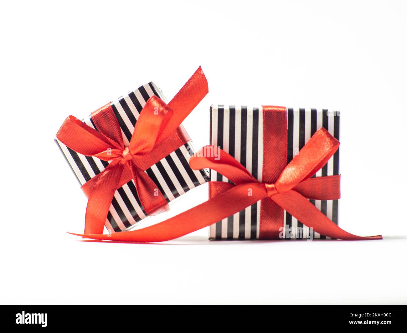 Striped white red gift box hi-res stock photography and images - Alamy