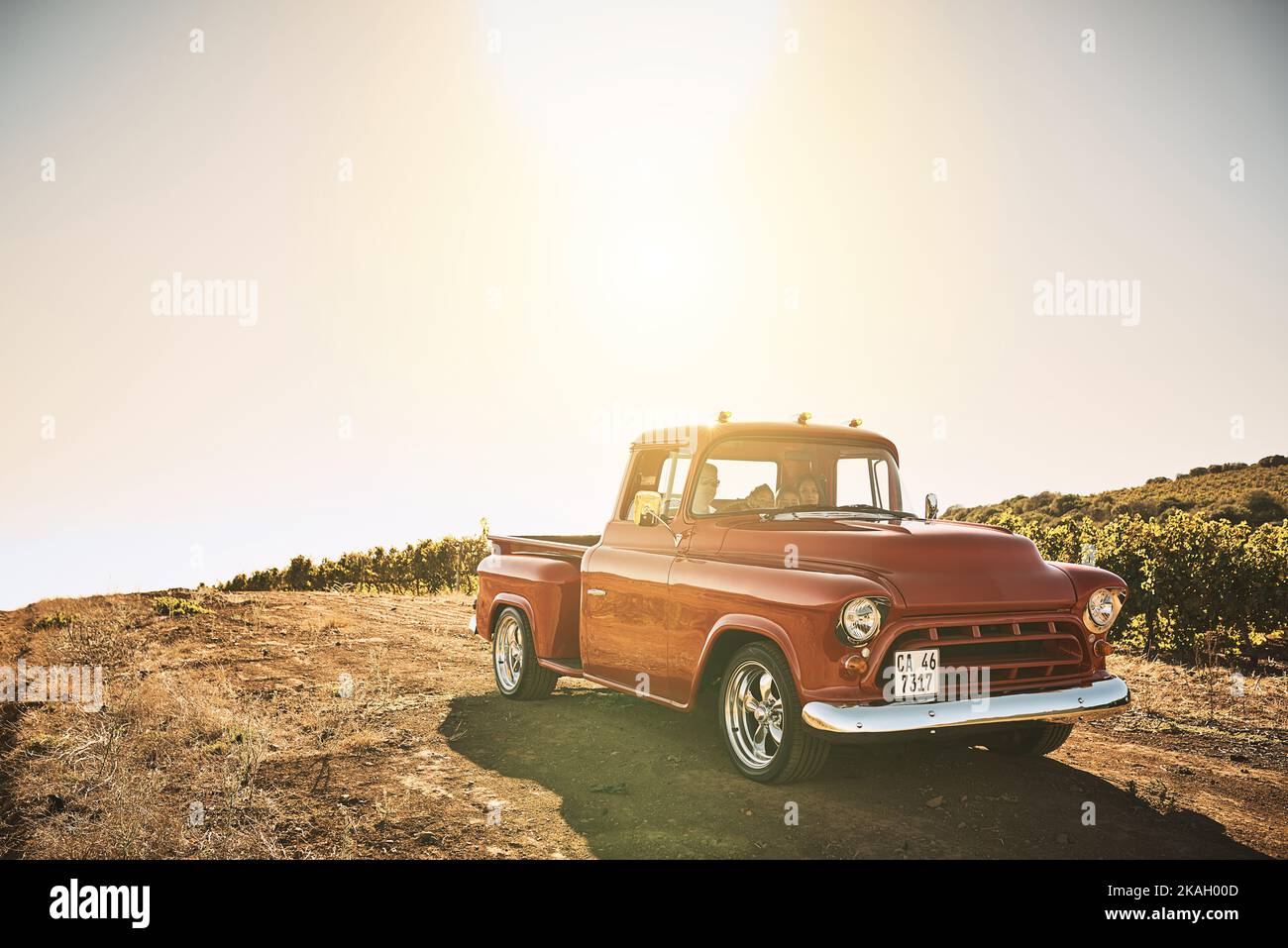 What a beautiful day to be on the road with the family. a cheerful ...