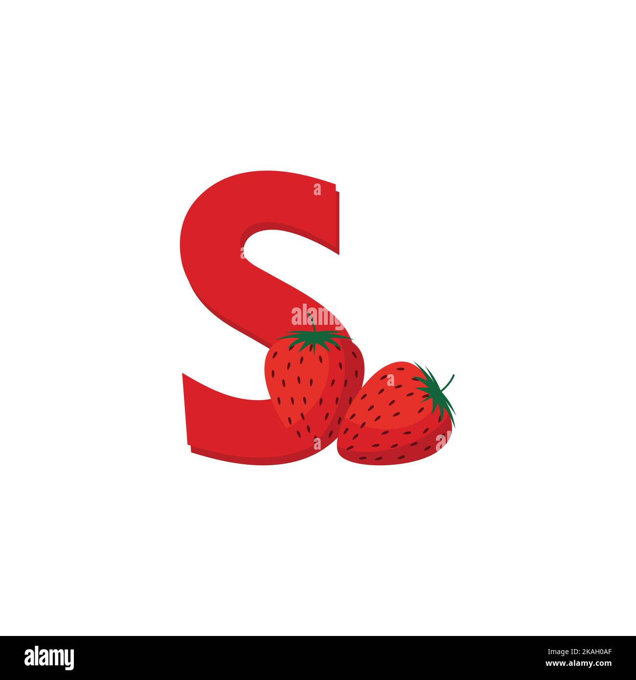 Alphabet Fruits Strawberry, Clip Art Vector, Illustration for kids ...