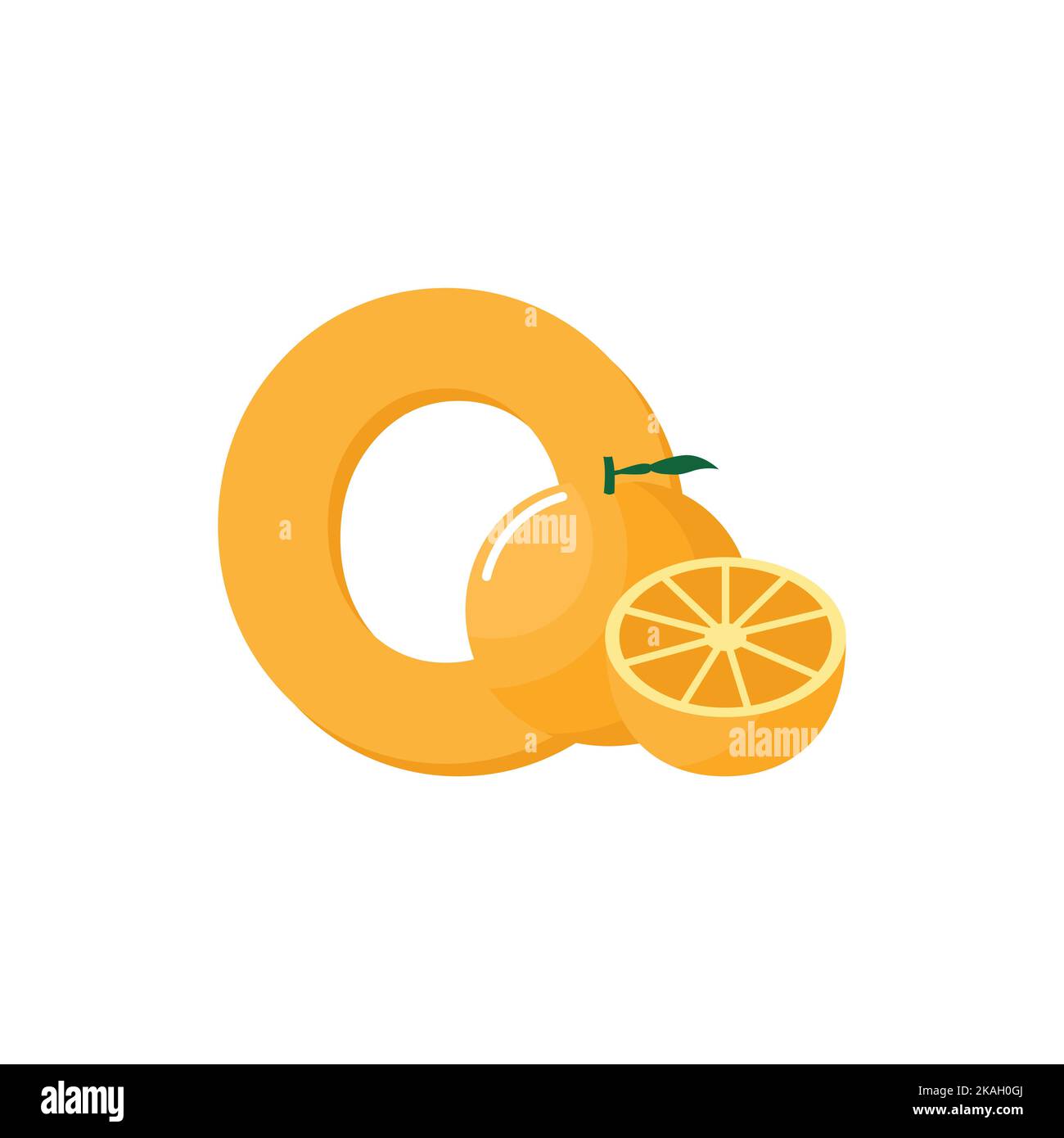 Alphabet Fruits Orange, Clip Art Vector, Illustration for kids, Letter ...