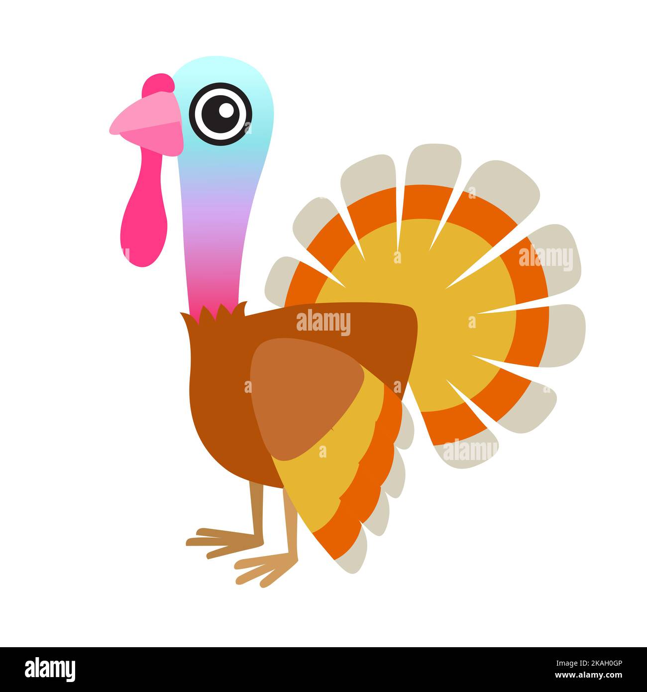 Vector illustration of cute turkey in cartoon style Stock Vector Image ...