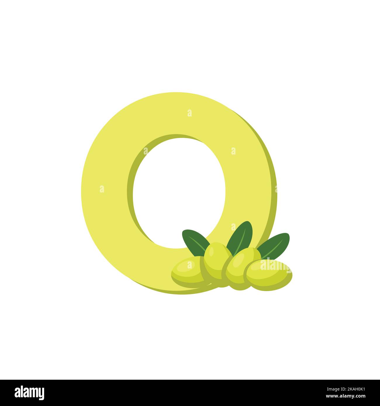 Letter O Alphabet Fruits Olive, Clip Art Vector, Illustration Isolated ...
