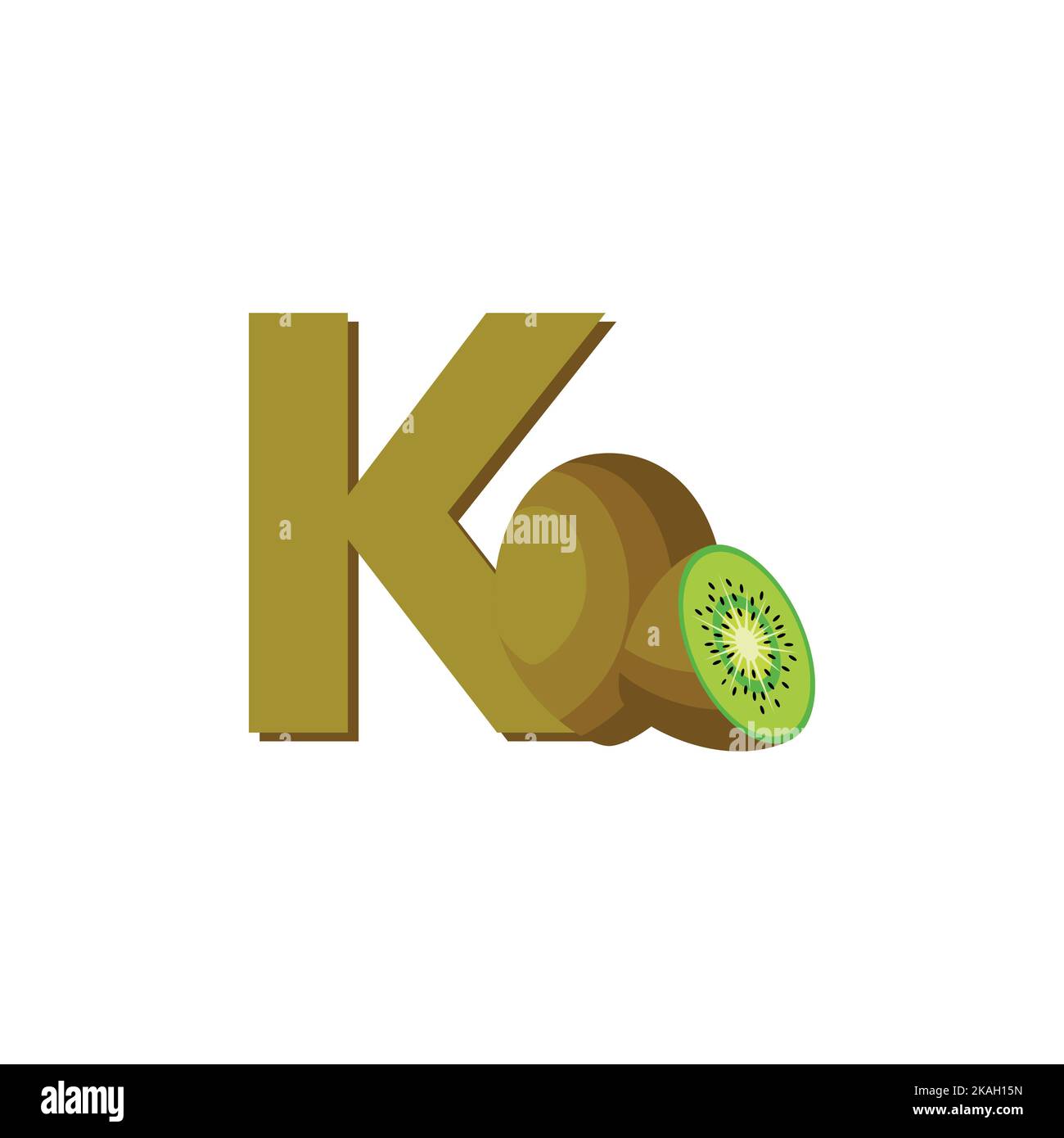 Alphabet Fruits Kiwi, Clip Art Vector, Illustration for kids, Letter K ...