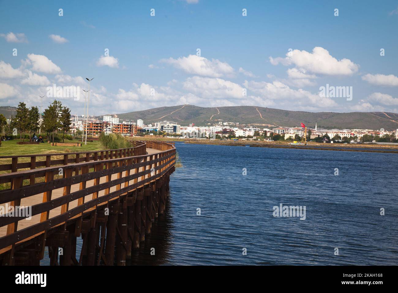 Istanbul Turkey Tuzla Kamil Abdus Lake and its surrounding residential ...