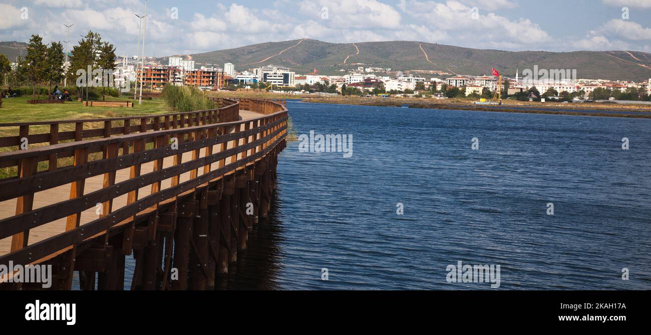 Istanbul Turkey Tuzla Kamil Abdus Lake and its surrounding residential ...
