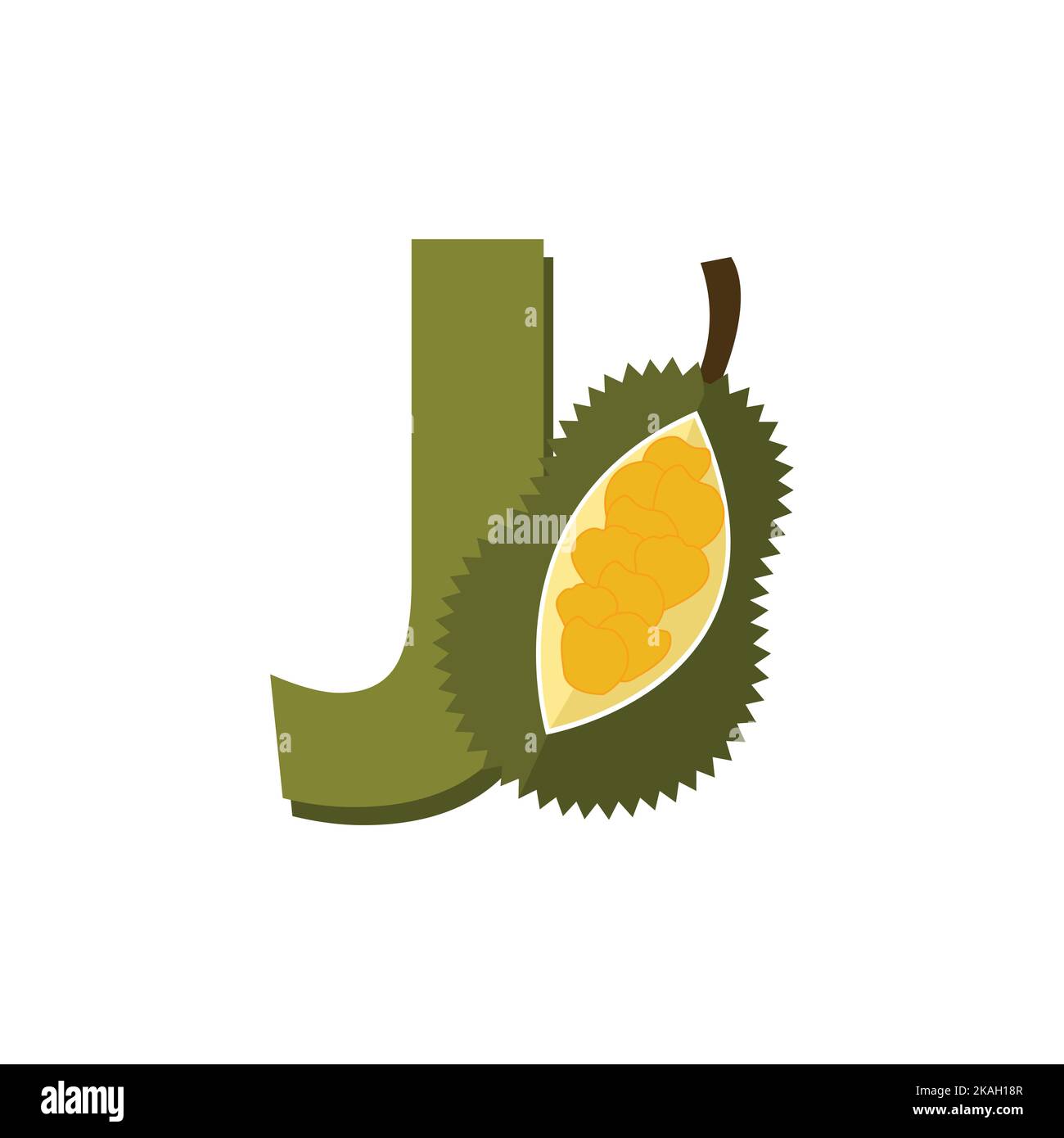 Alphabet Fruits Jackfruit, Clip Art Vector, Illustration for kids, Letter J Stock Vector Image ...