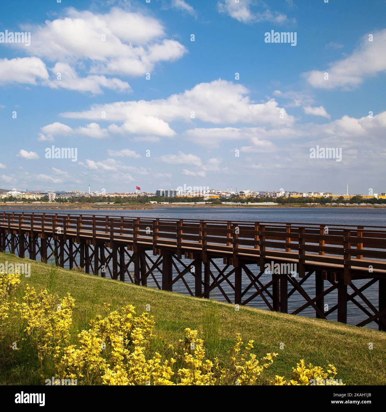 Istanbul Turkey Tuzla Kamil Abdus Lake and its surrounding residential ...