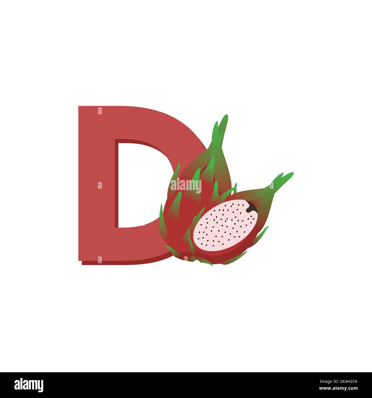 Alphabet Fruits Dragon Fruit, Clip Art Vector, Illustration for kids ...