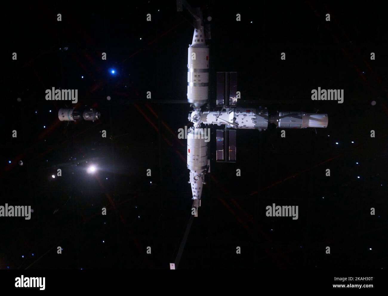 SHANGHAI, CHINA - NOVEMBER 3, 2022 - A model of China's space station ...