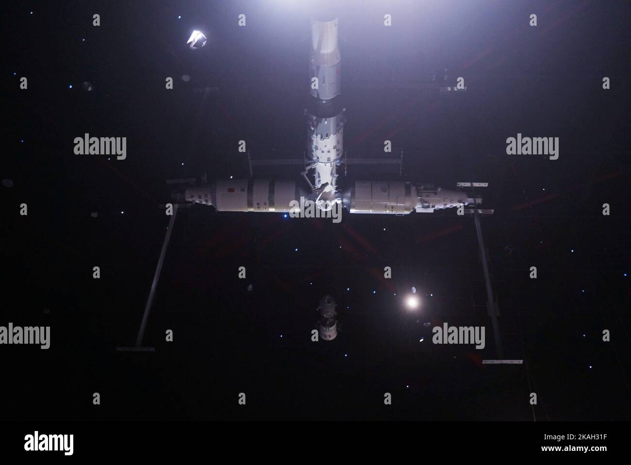 SHANGHAI, CHINA - NOVEMBER 3, 2022 - A model of China's space station ...